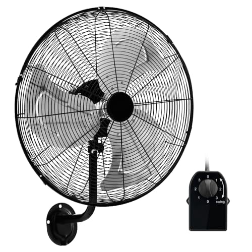 ARLIME 20 Inch Wall Mount Fan, Max. 3500 CFM Efficient Industrial Wall ...