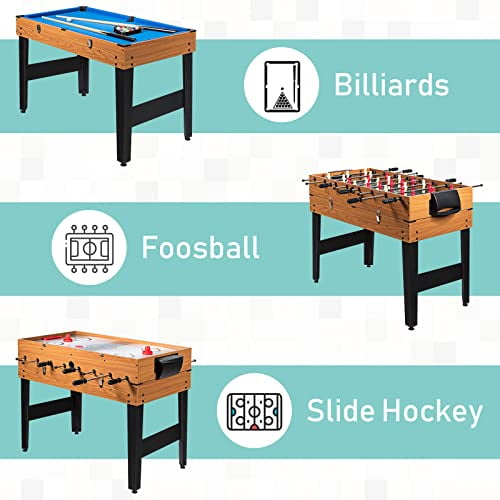 ARLIME 3 in 1 Multi Game Table, 48'' Foosball Desk w/Billiards, Soccer ...