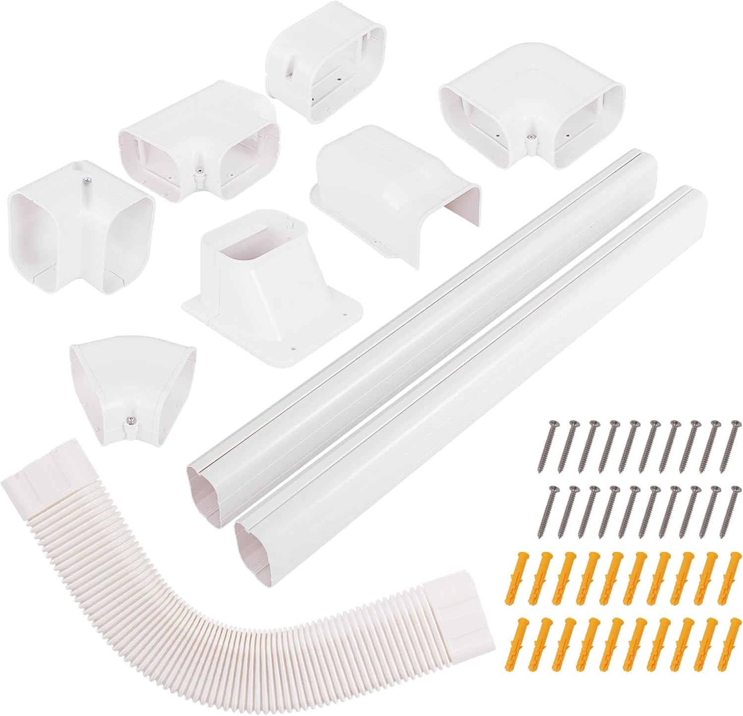 ARLIME 4" Mini Split Line Set Cover, PVC Decorative Paintable Line Set ...