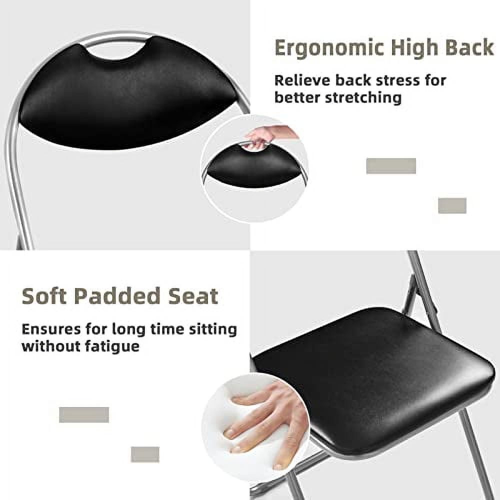 ARLIME 6 Pack Folding Chairs w/Padded Seats,Metal Folding Chair with ...