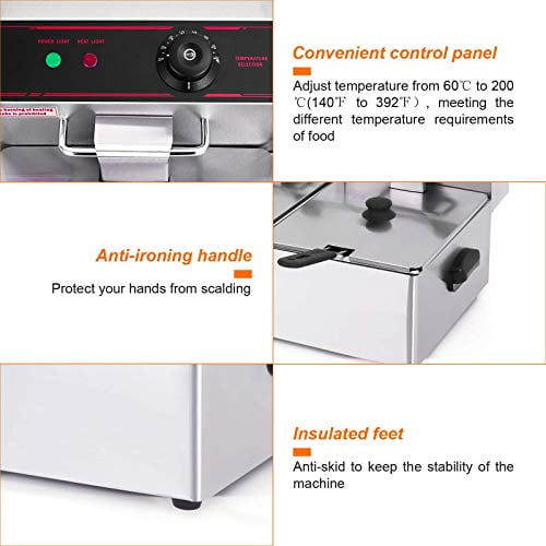 ARLIME Commercial Deep Fryer, 3400W Countertop Electric Fryers w/Basket ...