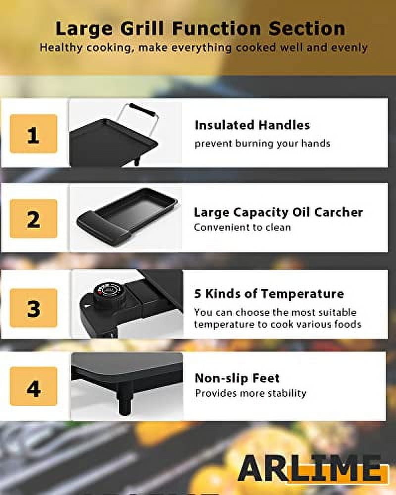 ARLIME Electric Griddle, 35" Teppanyaki Grill w/Extra Large Tabletop ...