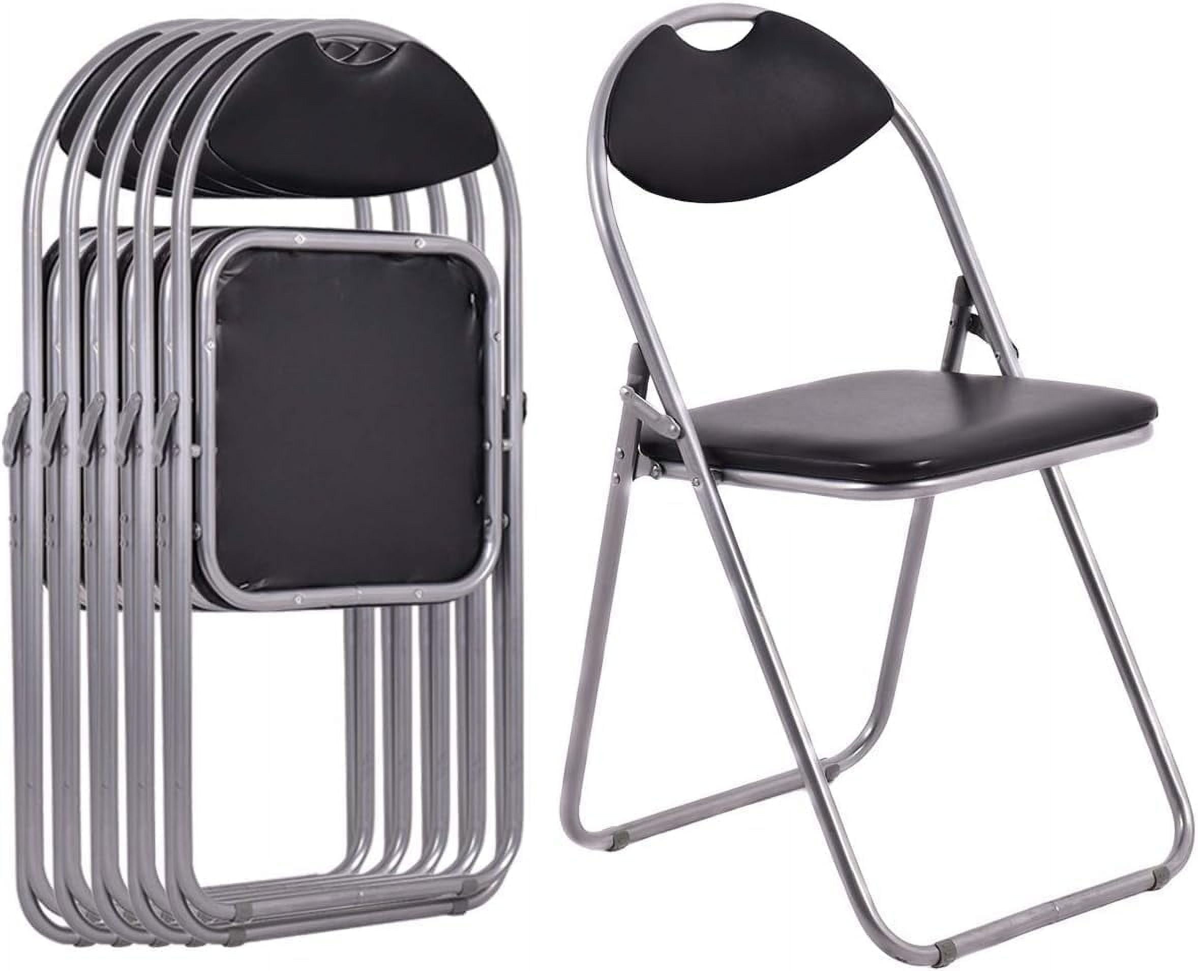 ARLIME Folding Chairs Set of 6, Foldable Seats w/Handle Hole, Steel ...