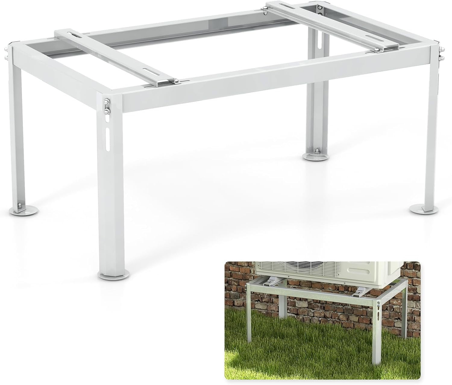 ARLIME Mini Split Stand, Outdoor AC Unit Bracket with Adjustable Height ...