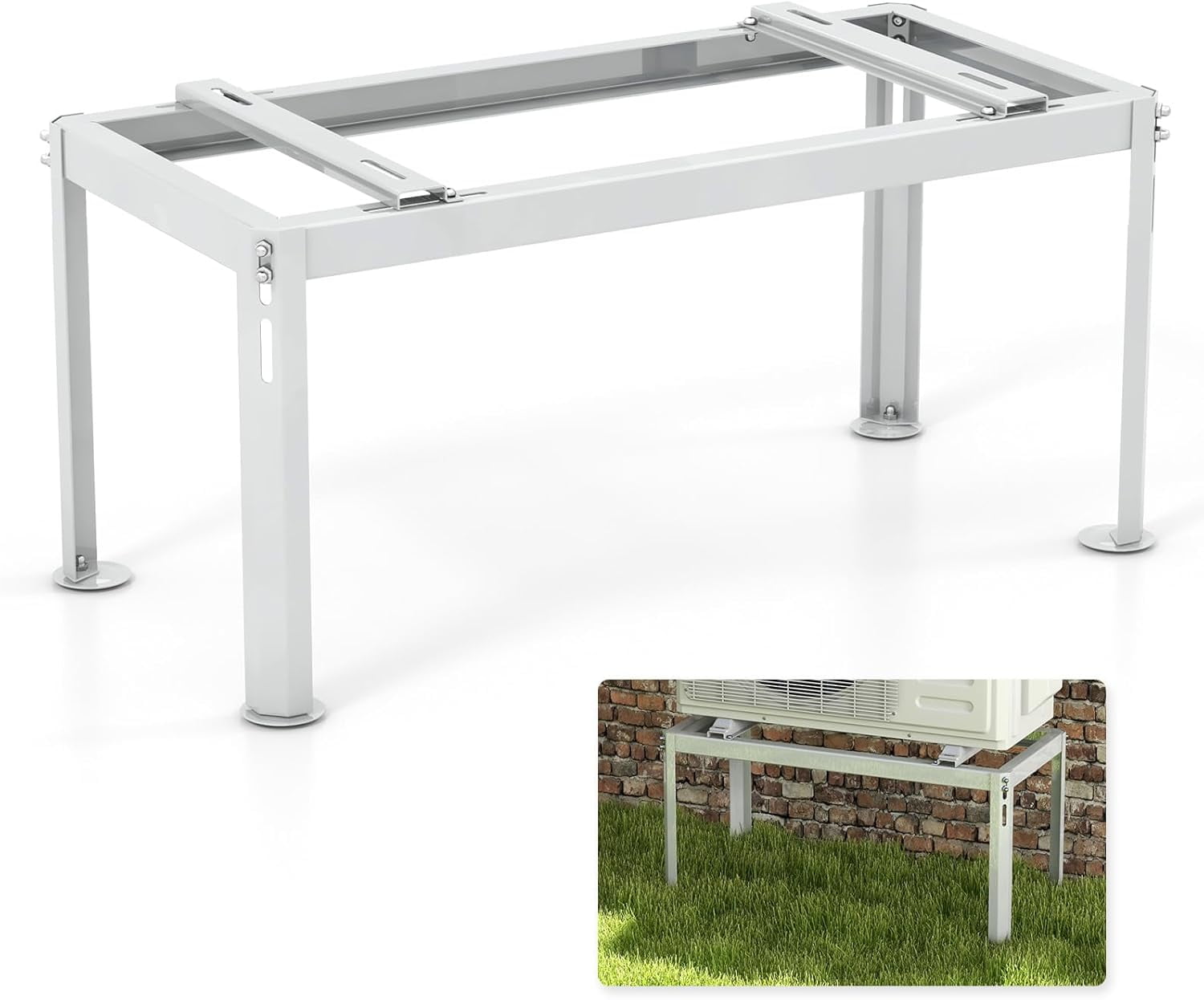 ARLIME Mini Split Stand, Outdoor AC Unit Bracket with Adjustable Height ...