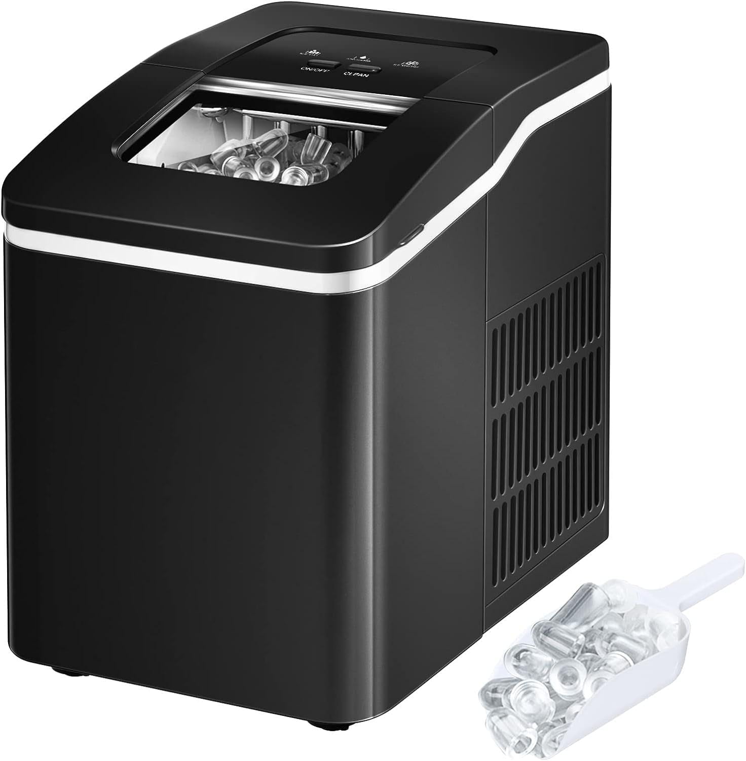 ARLIME Portable Ice Maker Machine for Countertop, Bullet Cubes Ready in ...