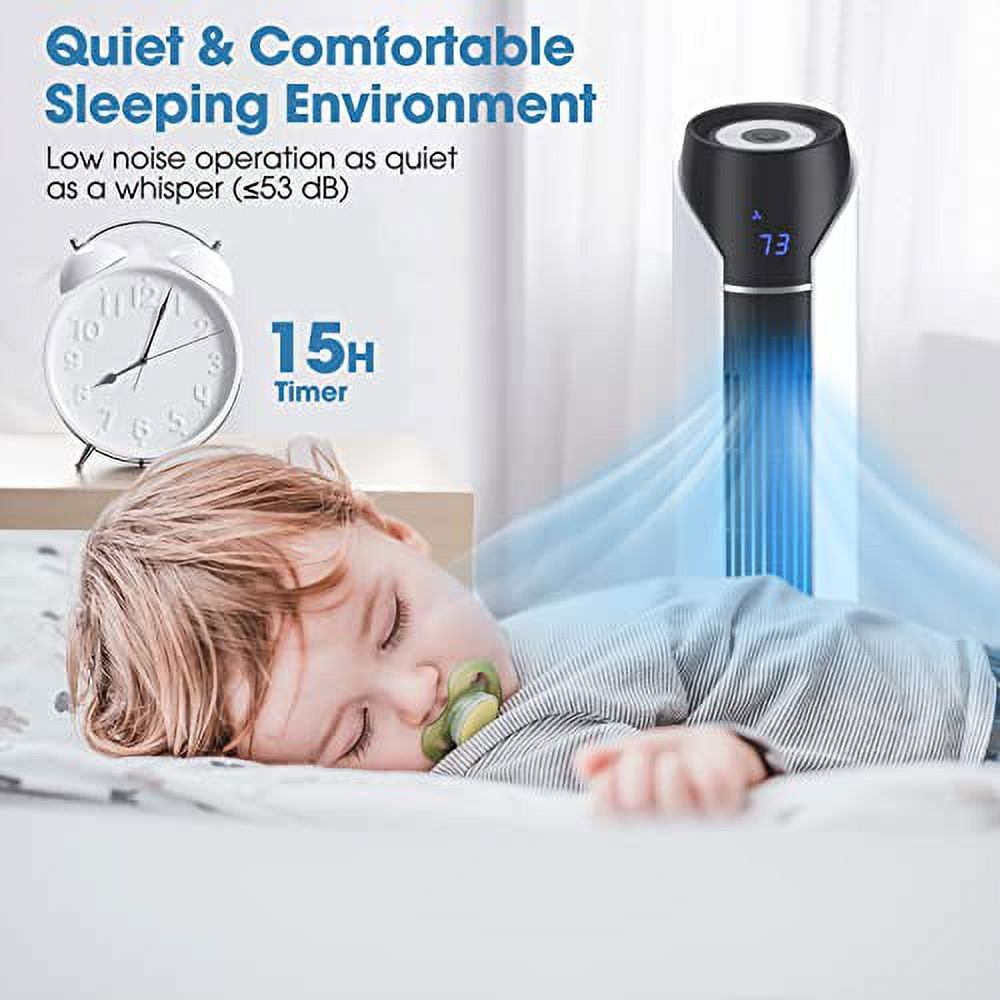 ARLIME Tower Fan 48 Inch, 80° Oscillating Fan with Remote Control, LED ...