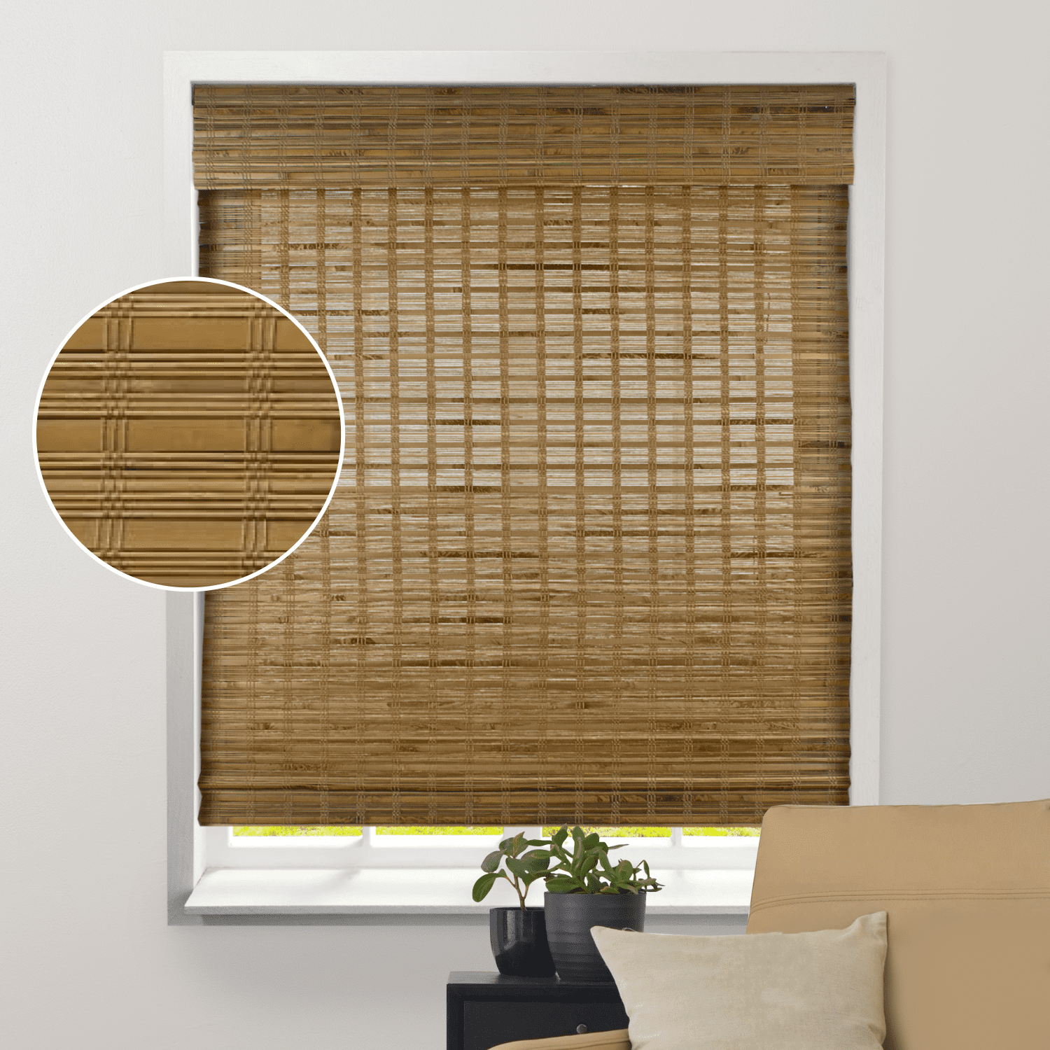 Radiance Cordless Dockside Flatstick Bamboo Roman Shade - Walmart.com