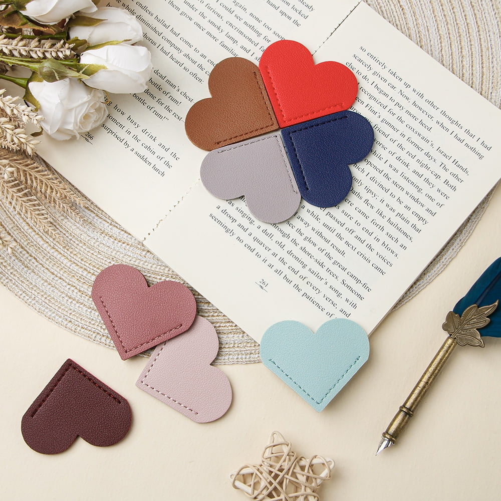 ARLUCKAT Custom Heart-Shaped Bookmarks With Your Own Logo Leather ...