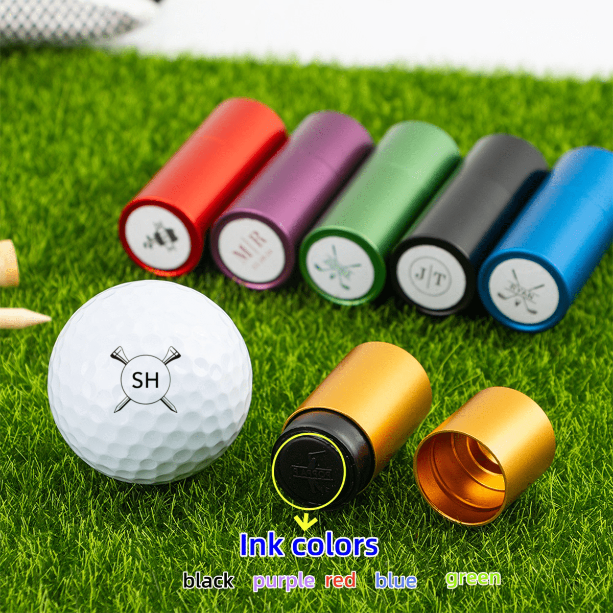 ARLUCKAT Metal Golf Stamp Sets Kits Multicolors Personalised Initials ...