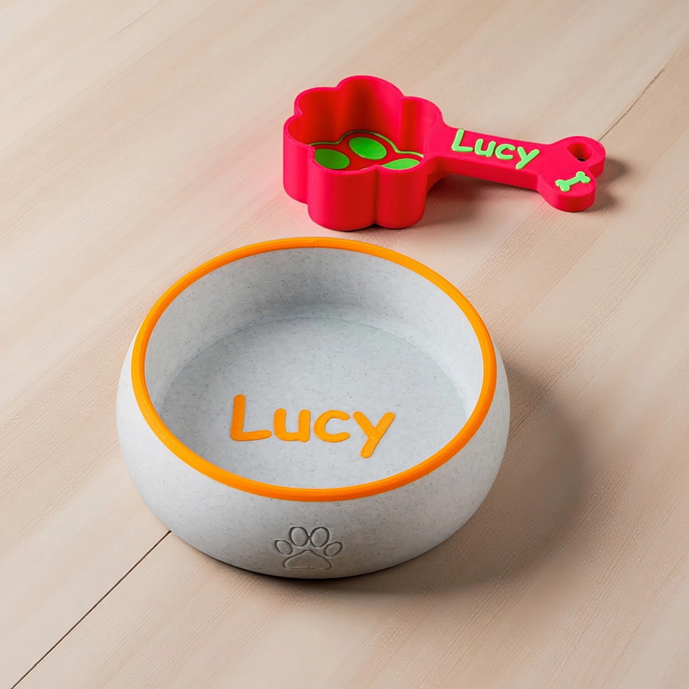 ARLUCKAT Personalized Dog and Cat Food Bowls PLA Material Multicolors ...