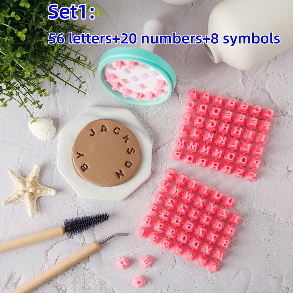 ARLUCKAT Custom Pottery Name Stamp Kits Plastic Custom Alphanumeric ...