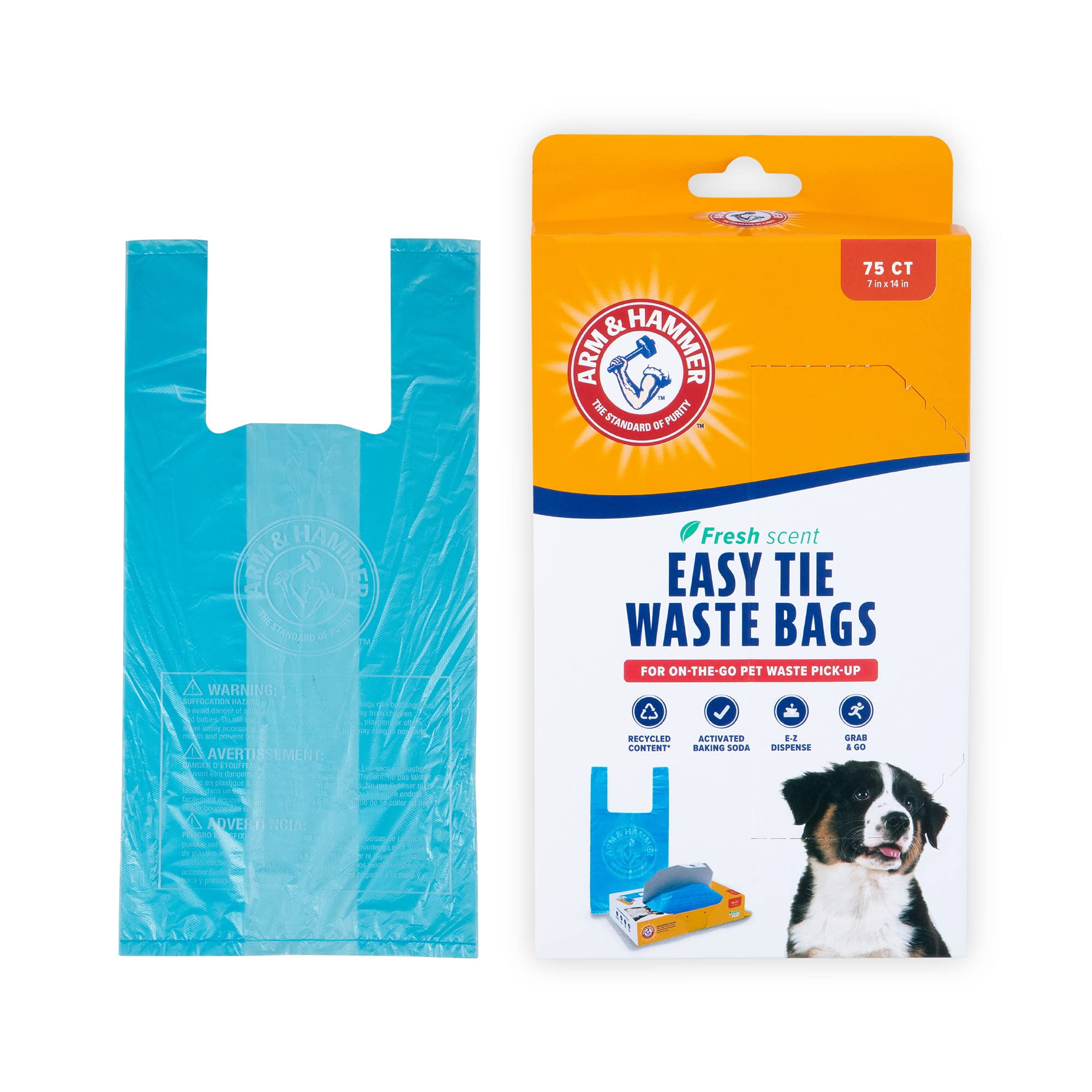 ARM & HAMMER 71041 TSF6 Easy-Tie Waste Bags, Blue, 75 Count - Pack of 1 ...