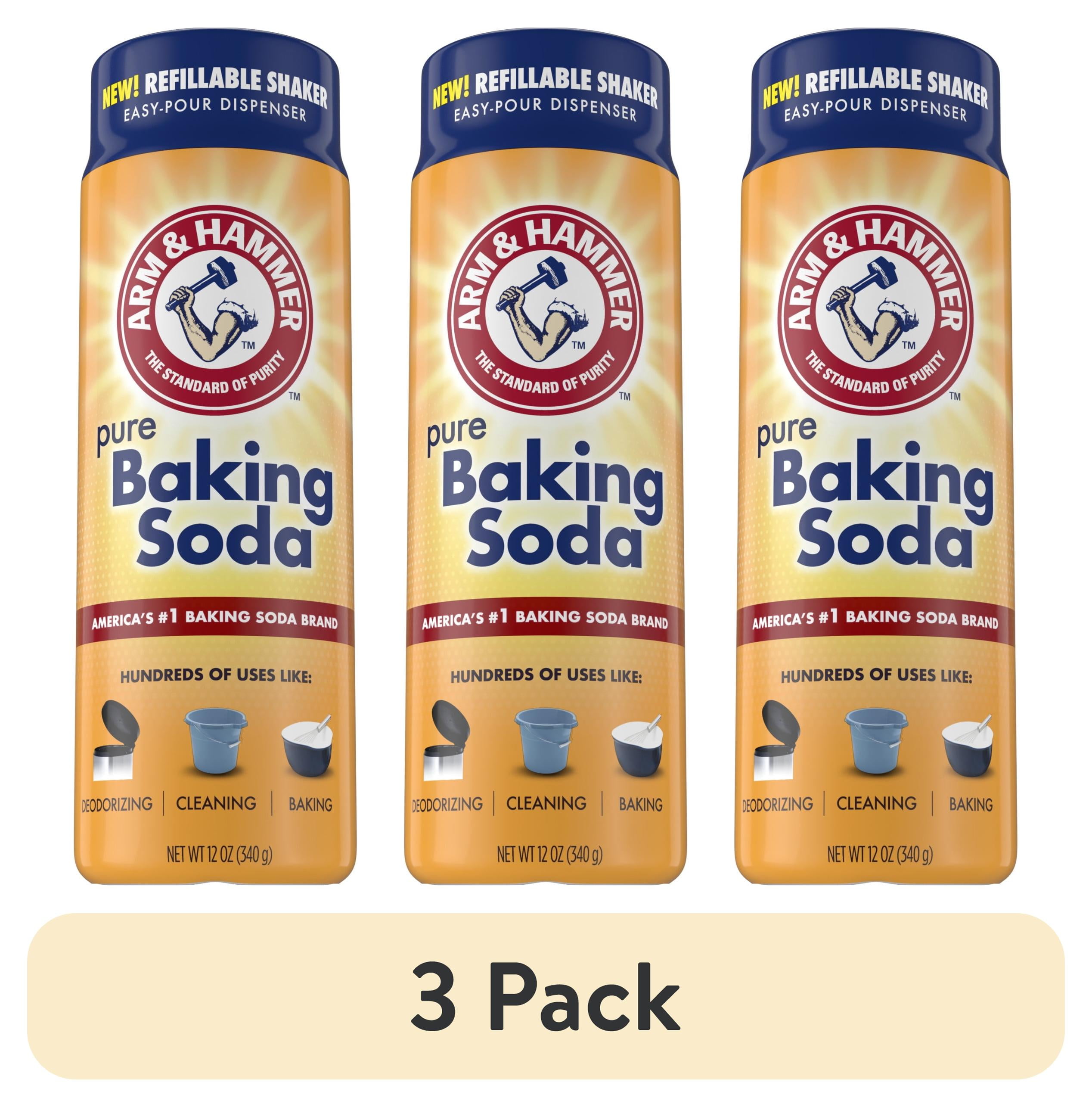 (3 pack) ARM & HAMMER Baking Soda Refillable Shaker, For Baking ...