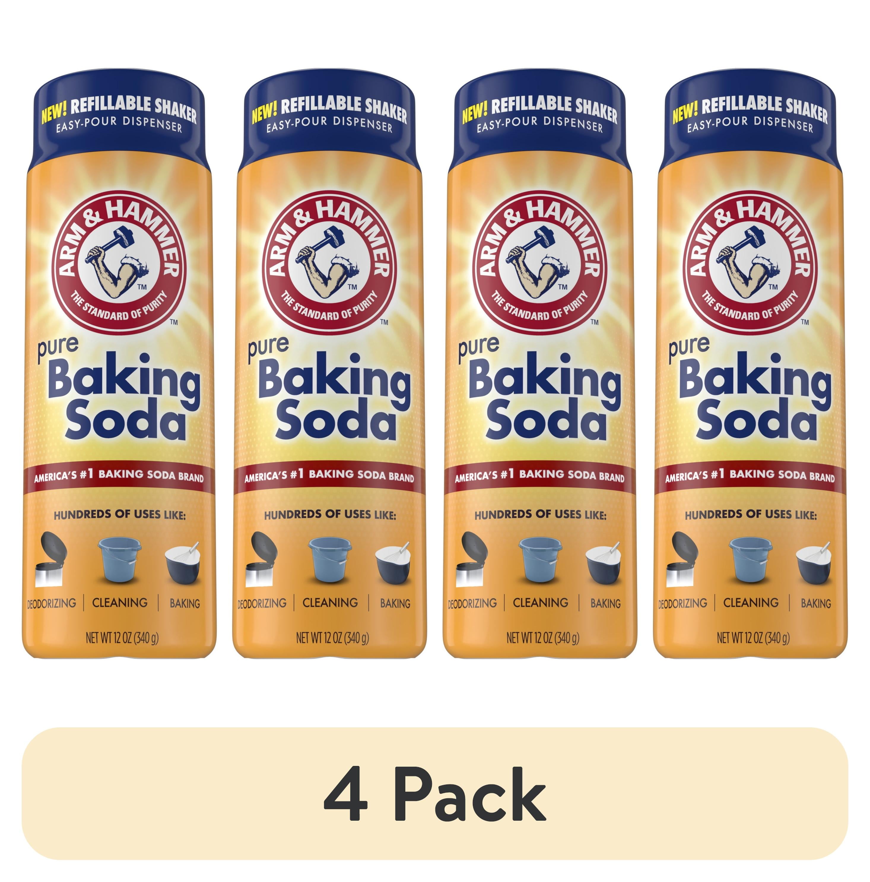 (4 pack) ARM & HAMMER Baking Soda Refillable Shaker, For Baking ...