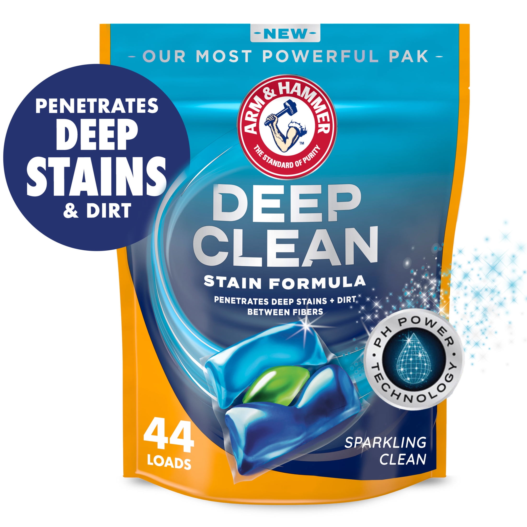 ARM & HAMMER Deep Clean Stain Formula, Laundry Detergent Power Paks, 44 ...