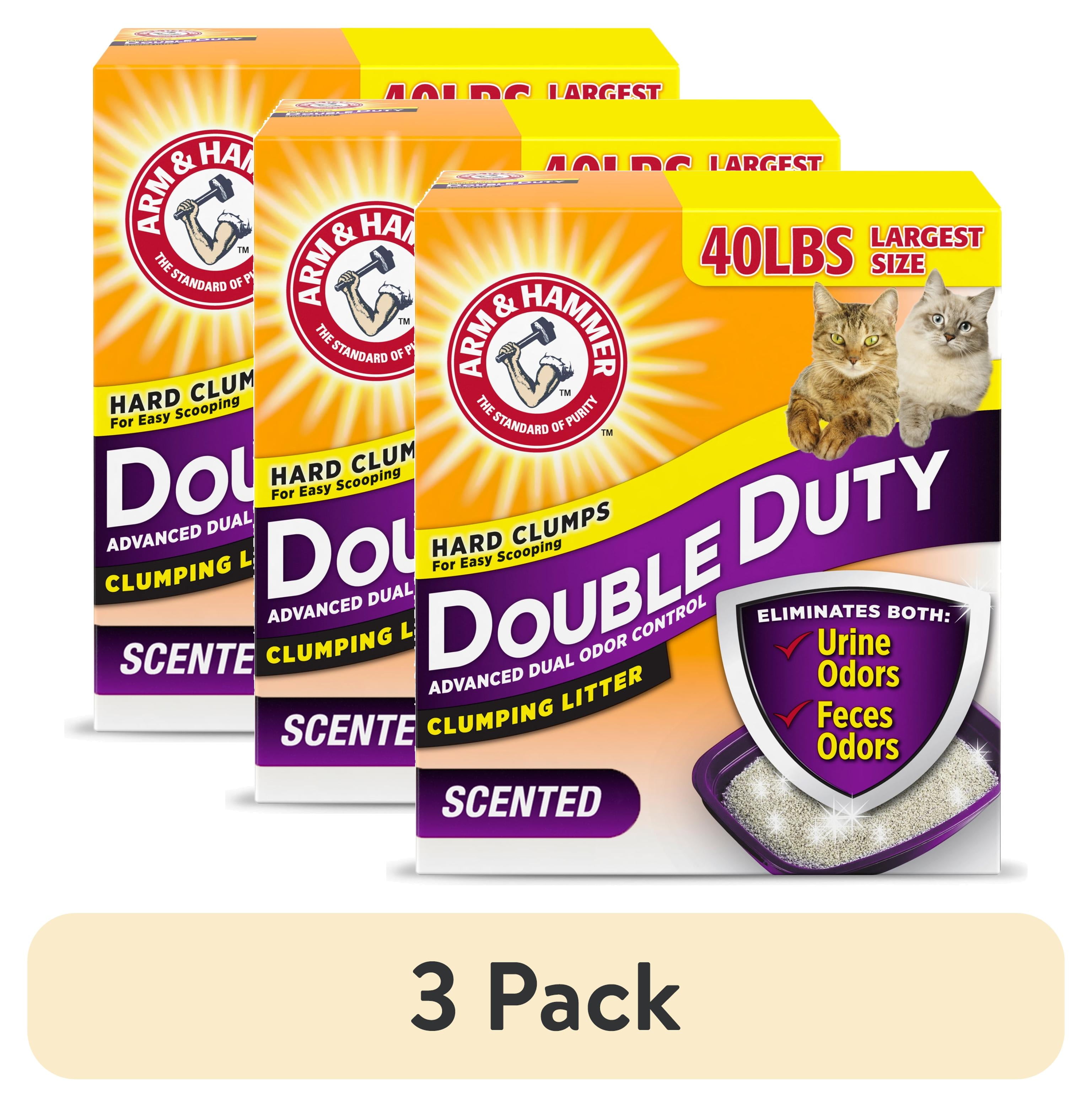 (3 pack) ARM & HAMMER Double Duty Cat Litter, Advanced Odor Control ...