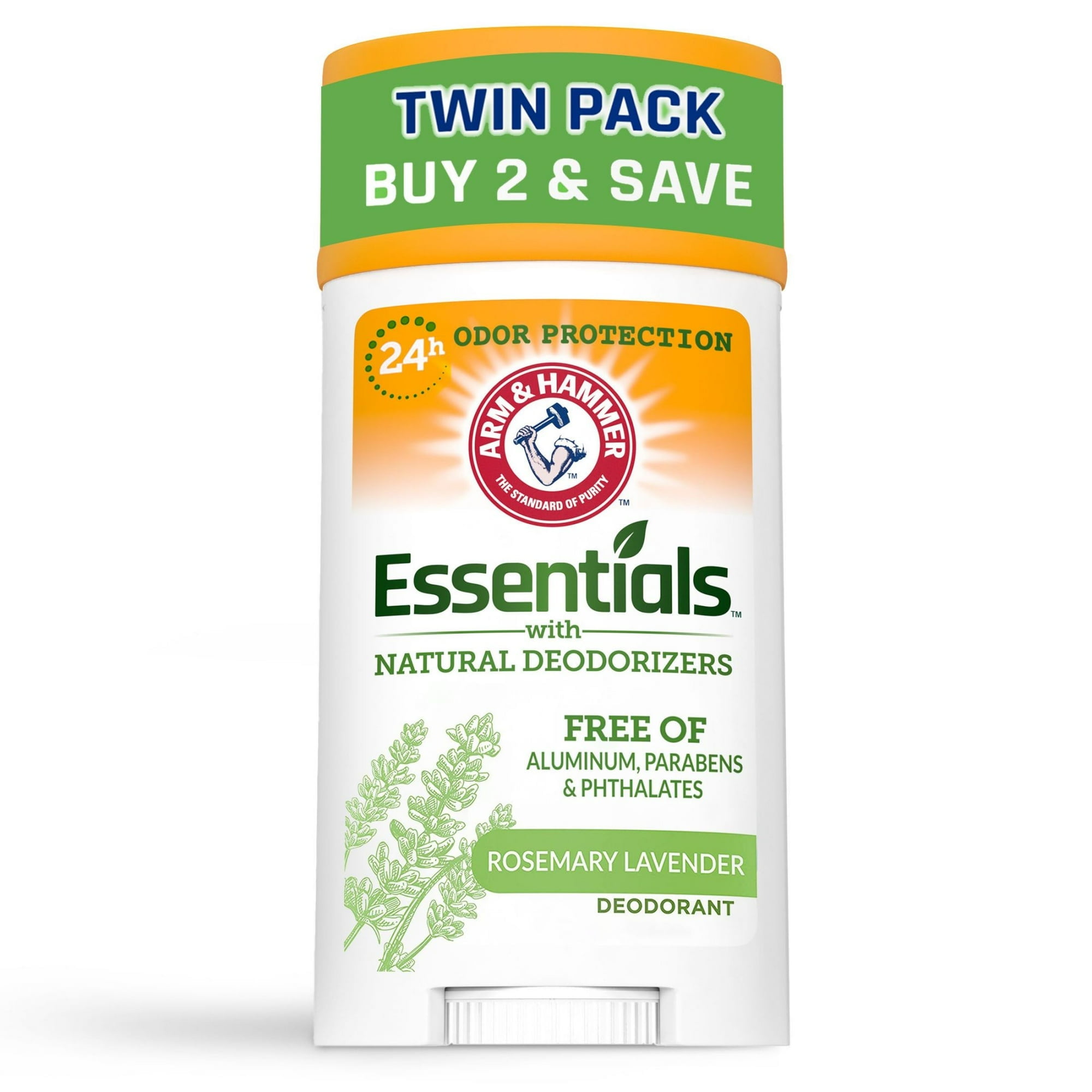 ARM & HAMMER Essentials Deodorant, Fresh Rosemary Lavender, with ...