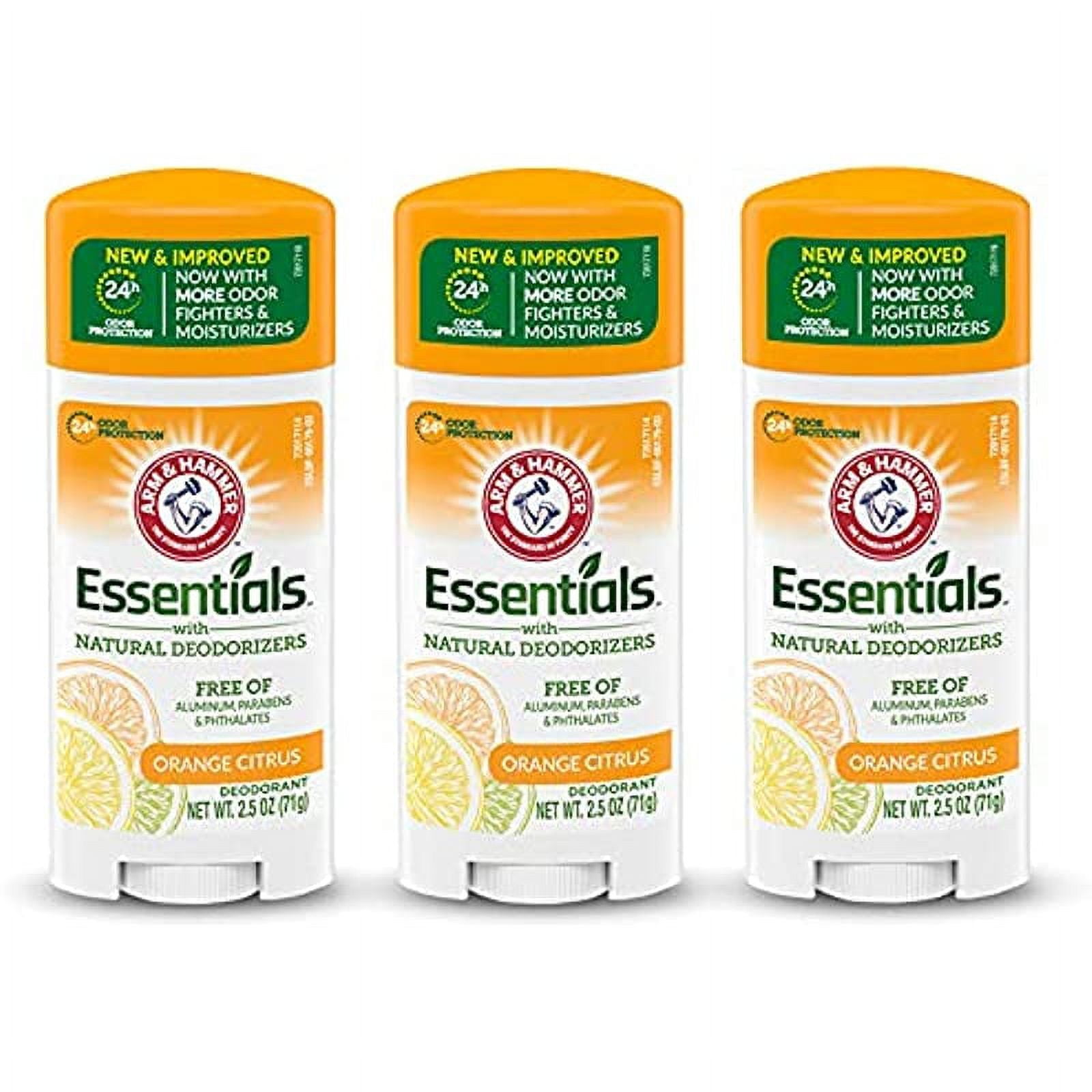 ARM & HAMMER Essentials Deodorant, Orange Citrus, Natural Deodorizers ...