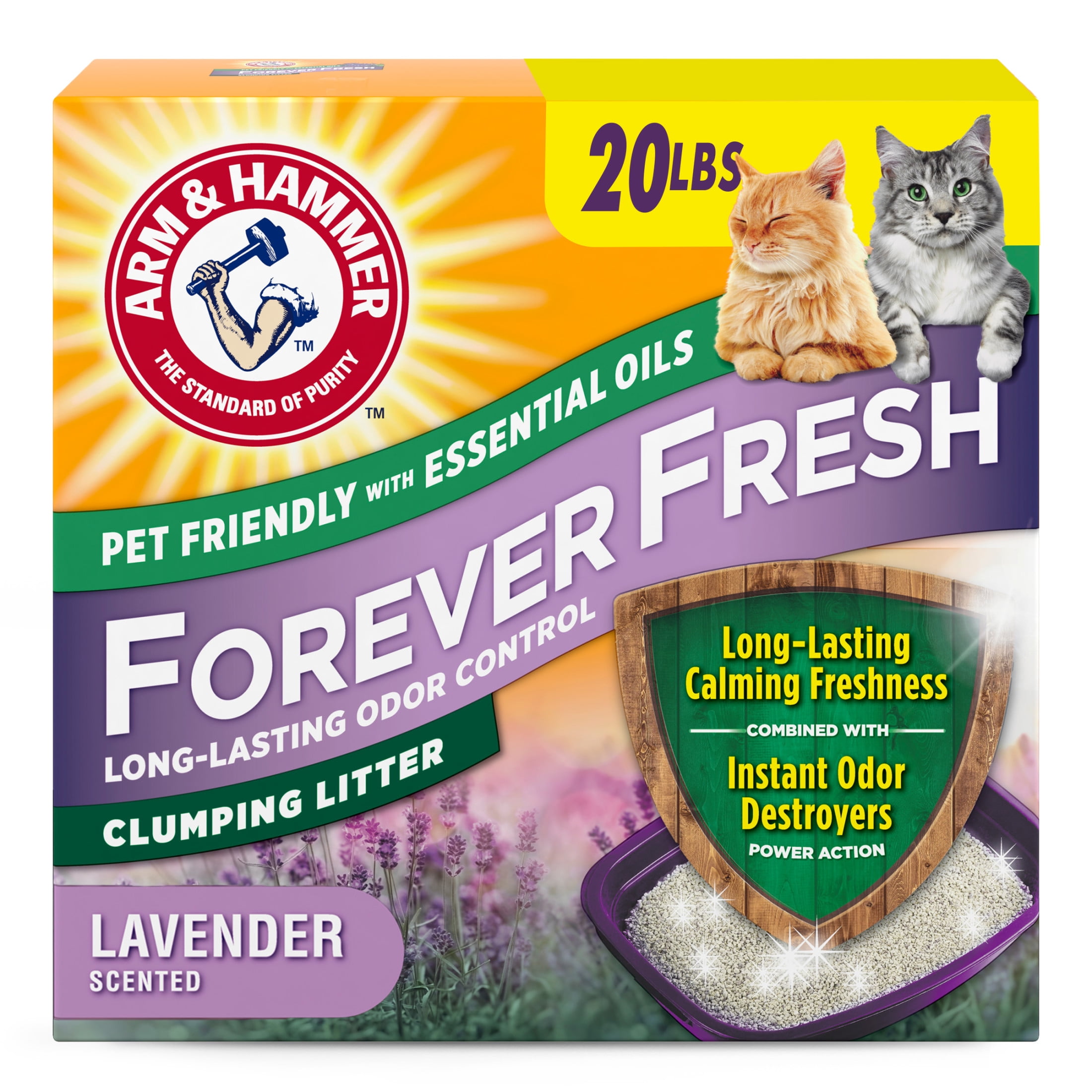 ARM & HAMMER Forever Fresh Clumping Cat Litter 20 lb with Lavender ...