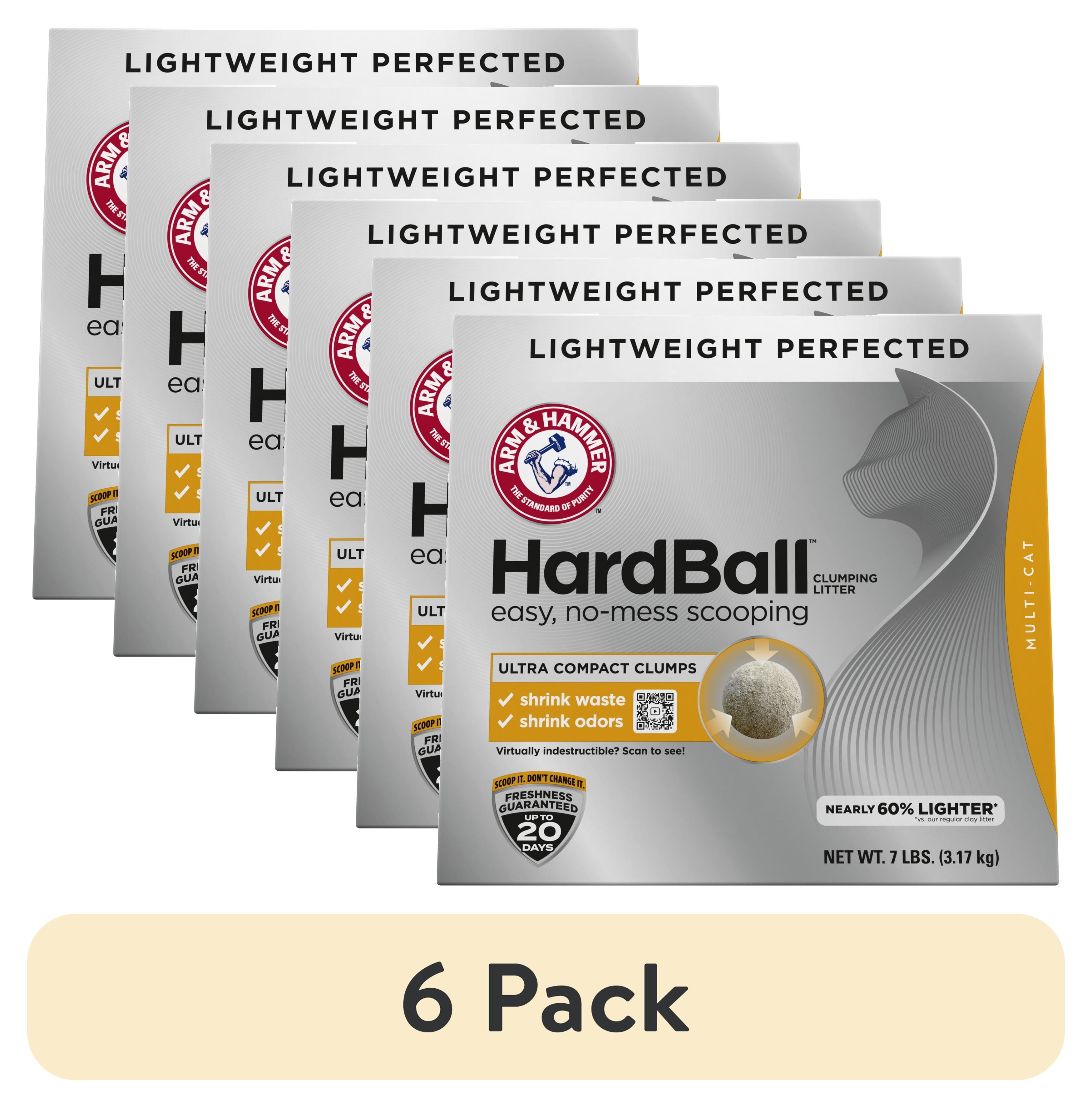 (6 pack) ARM & HAMMER Hardball Lightweight Cat Litter, Multi-Cat ...