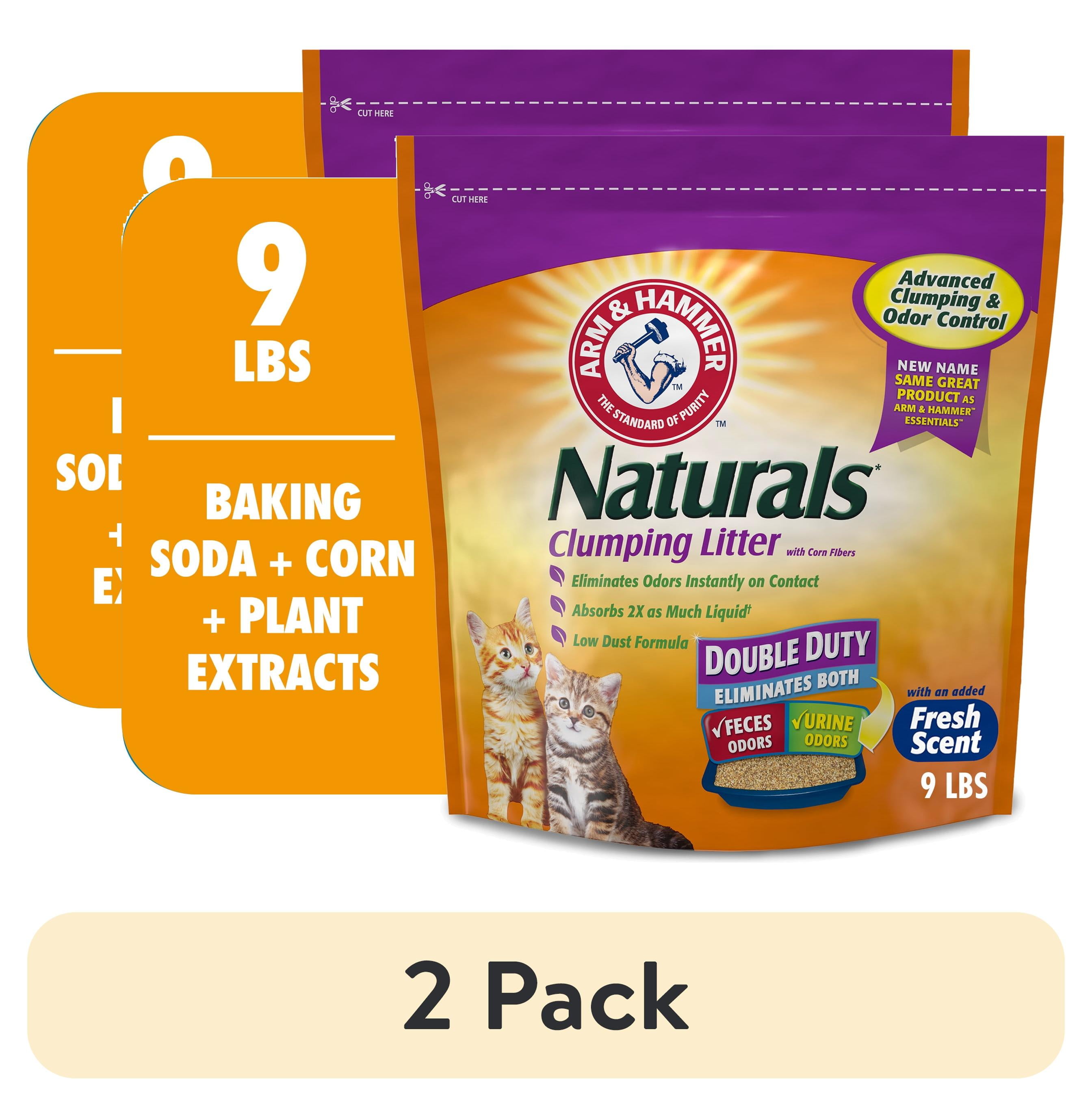 (2 pack) ARM & HAMMER Naturals Clumping Cat Litter With Corn Fibers ...