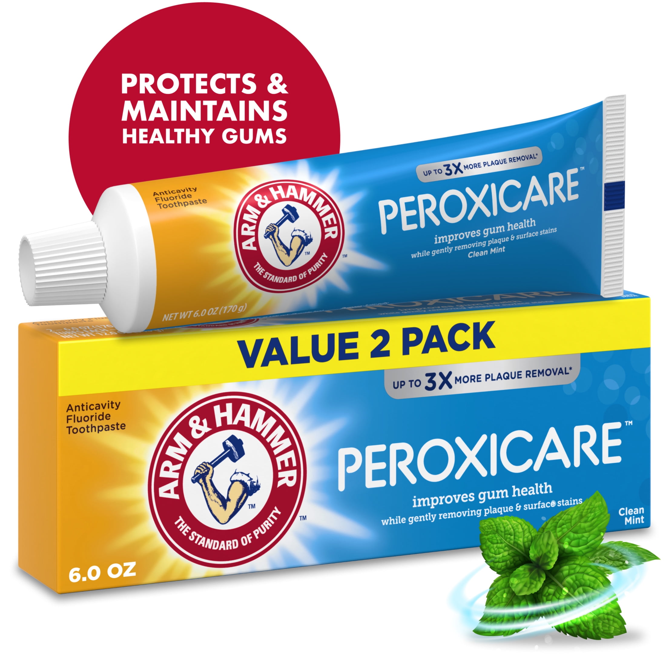 ARM & HAMMER Peroxicare Deep Cleaning Anti-Cavity Fluoride Toothpaste ...