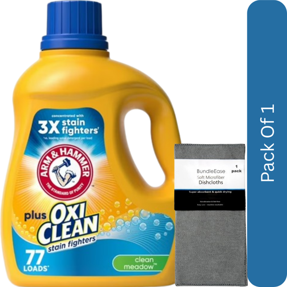 ARM & HAMMER Plus OxiClean Liquid Laundry Detergent, Clean Meadow Scent ...