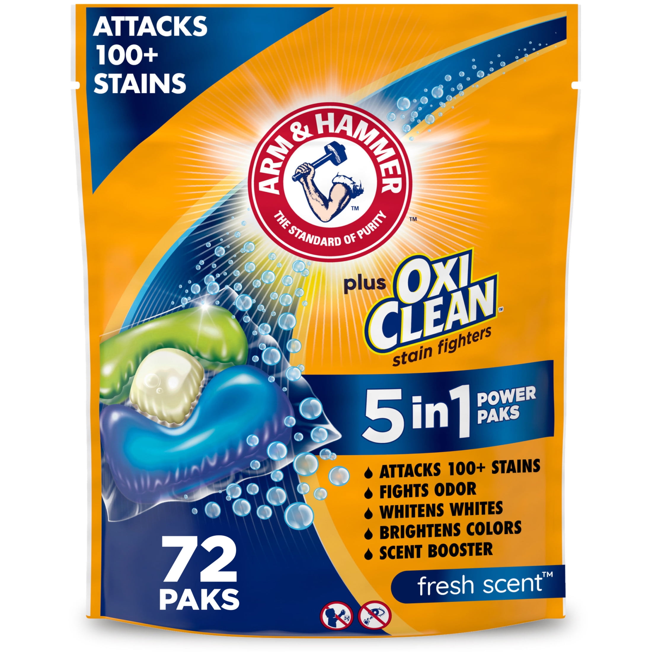 ARM & HAMMER Plus OxiClean Stain Fighters: 5-in-1 Laundry Detergent ...