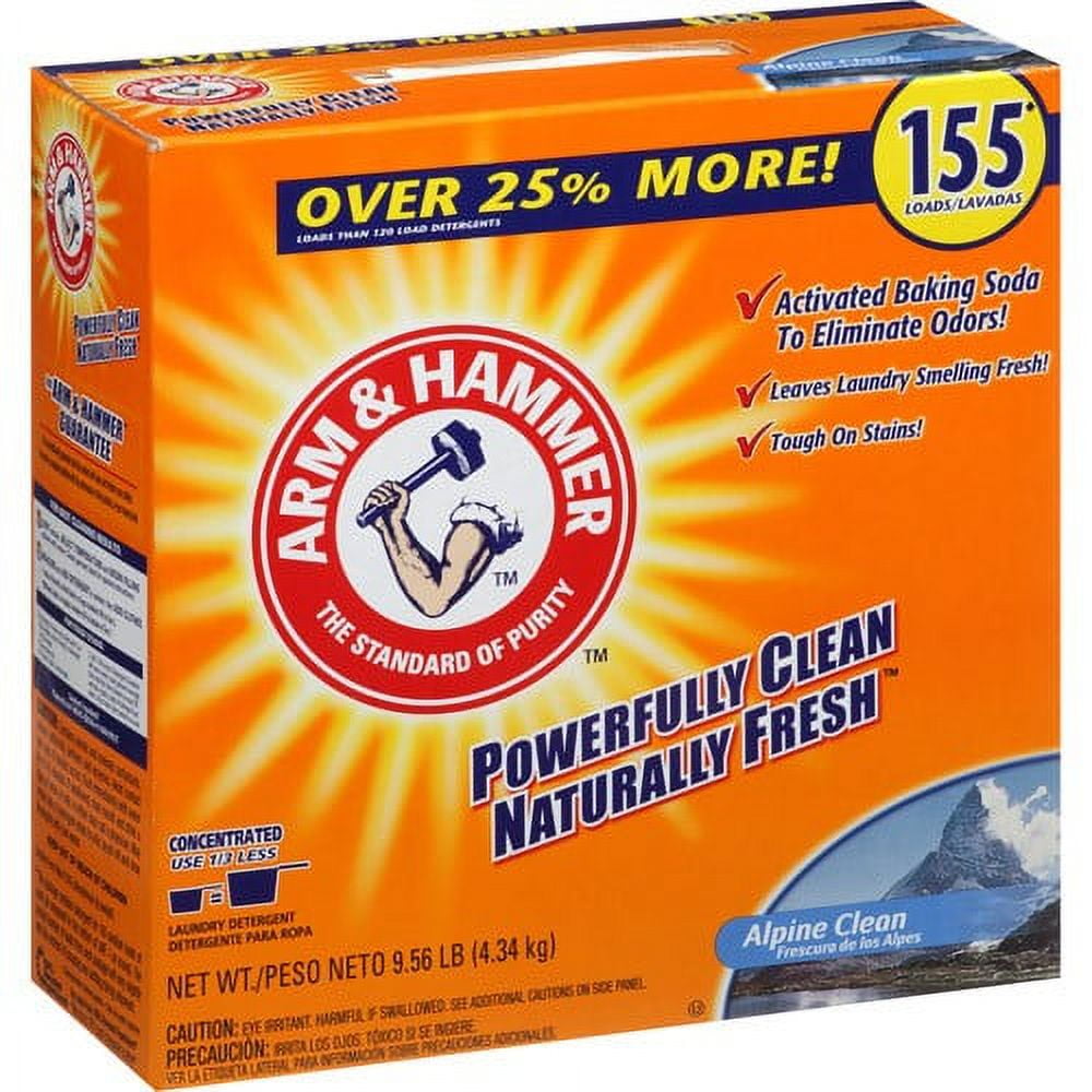 ARM & HAMMER Powder Laundry Detergent, Alpine Clean, 9.56 lb, 155 Loads ...