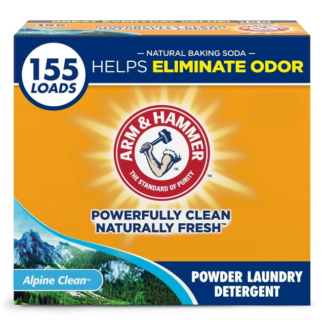 ARM & HAMMER Alpine Clean Powder Laundry Detergent, 9.56 lb, 155 Loads ...