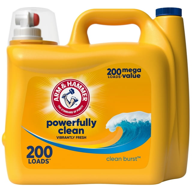 Arm & Hammer Clean Burst HE Liquid Laundry Detergent, 200 Loads, 200 fl ...