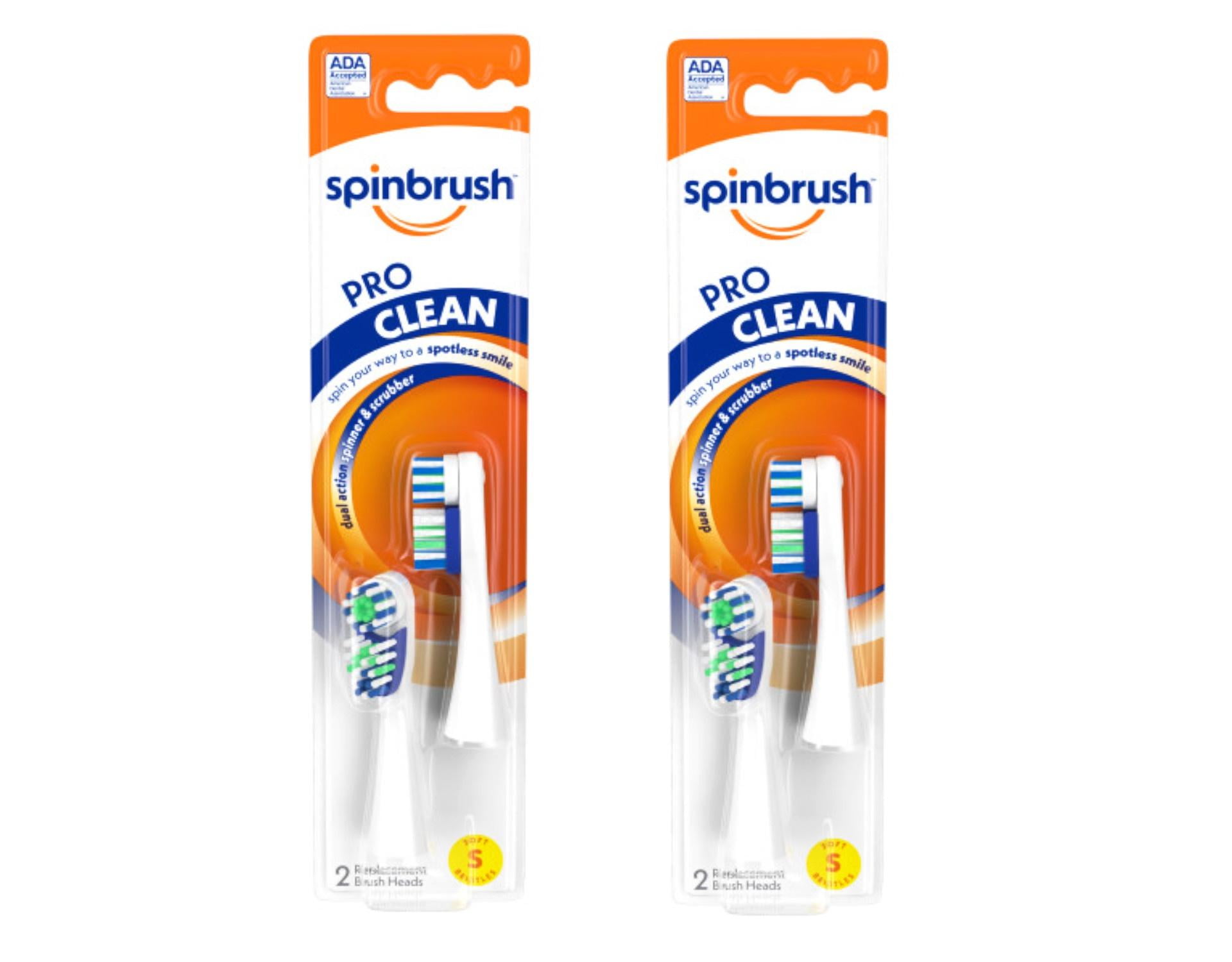 ARM & HAMMER Spinbrush Pro-Clean Replacement Brush Heads, Soft, Pack of ...