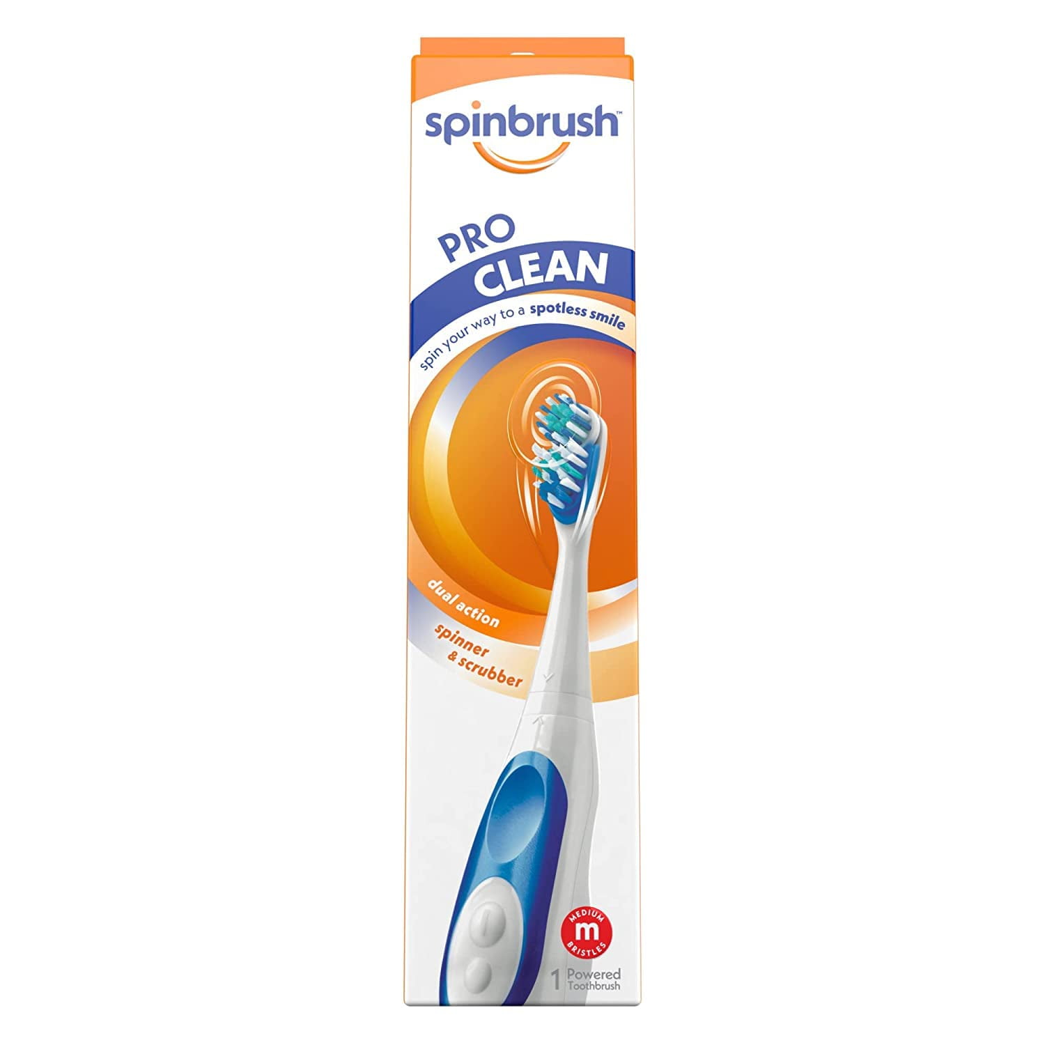 ARM & HAMMER Spinbrush Pro Series Daily Clean Powered Toothbrush Medium ...