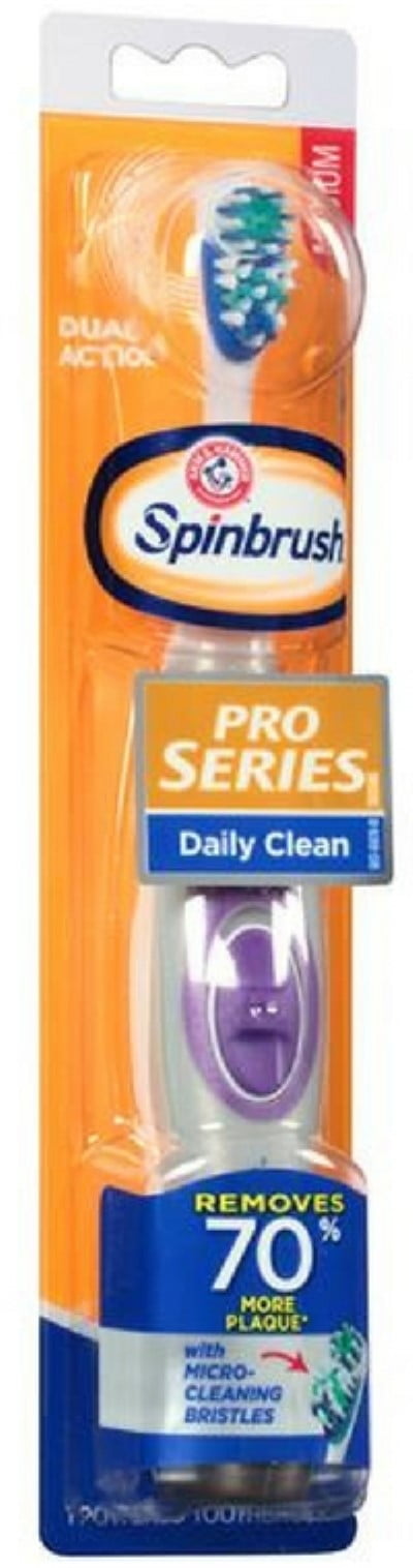 ARM & HAMMER Spinbrush Pro Series Daily Clean Powered Toothbrush Medium ...