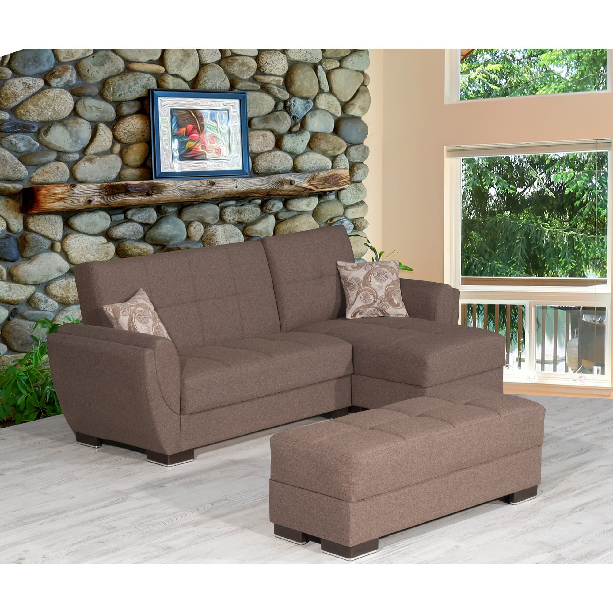 ARMADA AIR LOUNGE SECTIONAL OTTOMAN 112 BROWN - Walmart.com