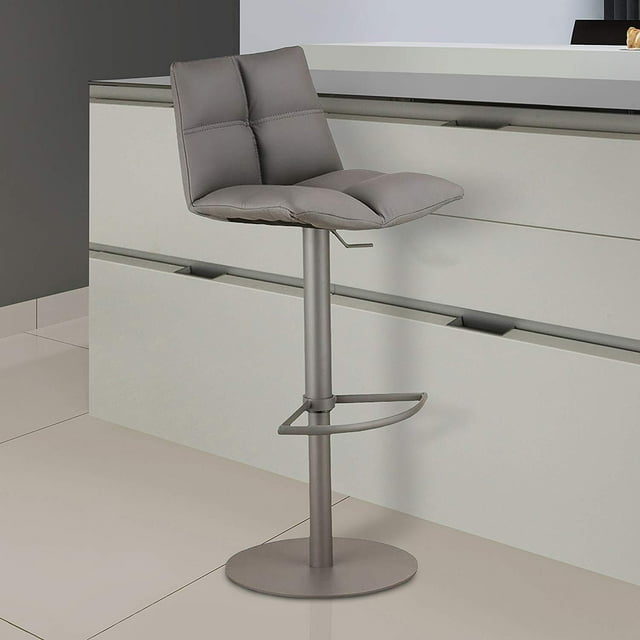 Armen Living Roma Adjustable Gray Metal Barstool, Gray - Walmart.com