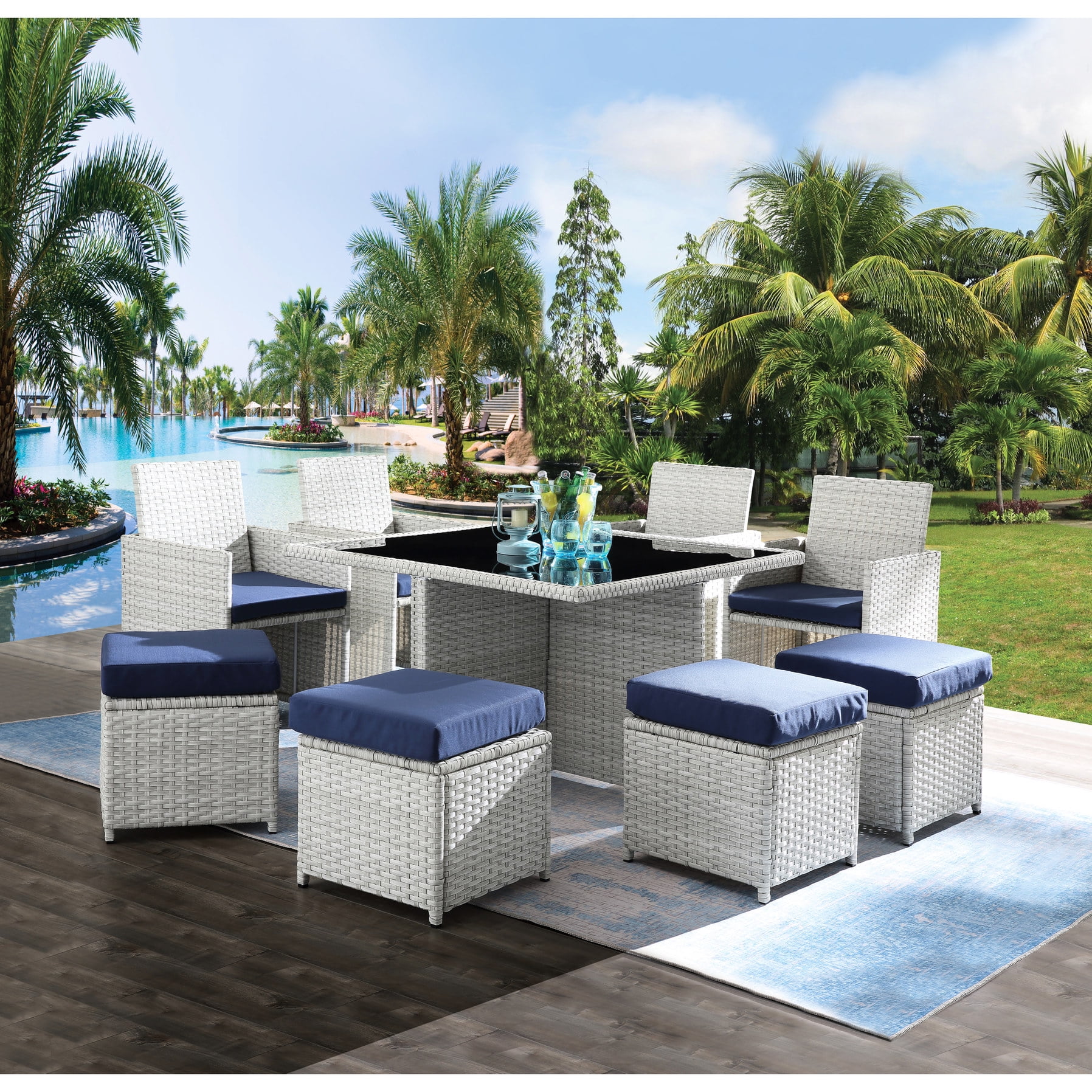 ARMLESS OTTOMAN with Backless Design - Lounge Area, Flexible Seating ...