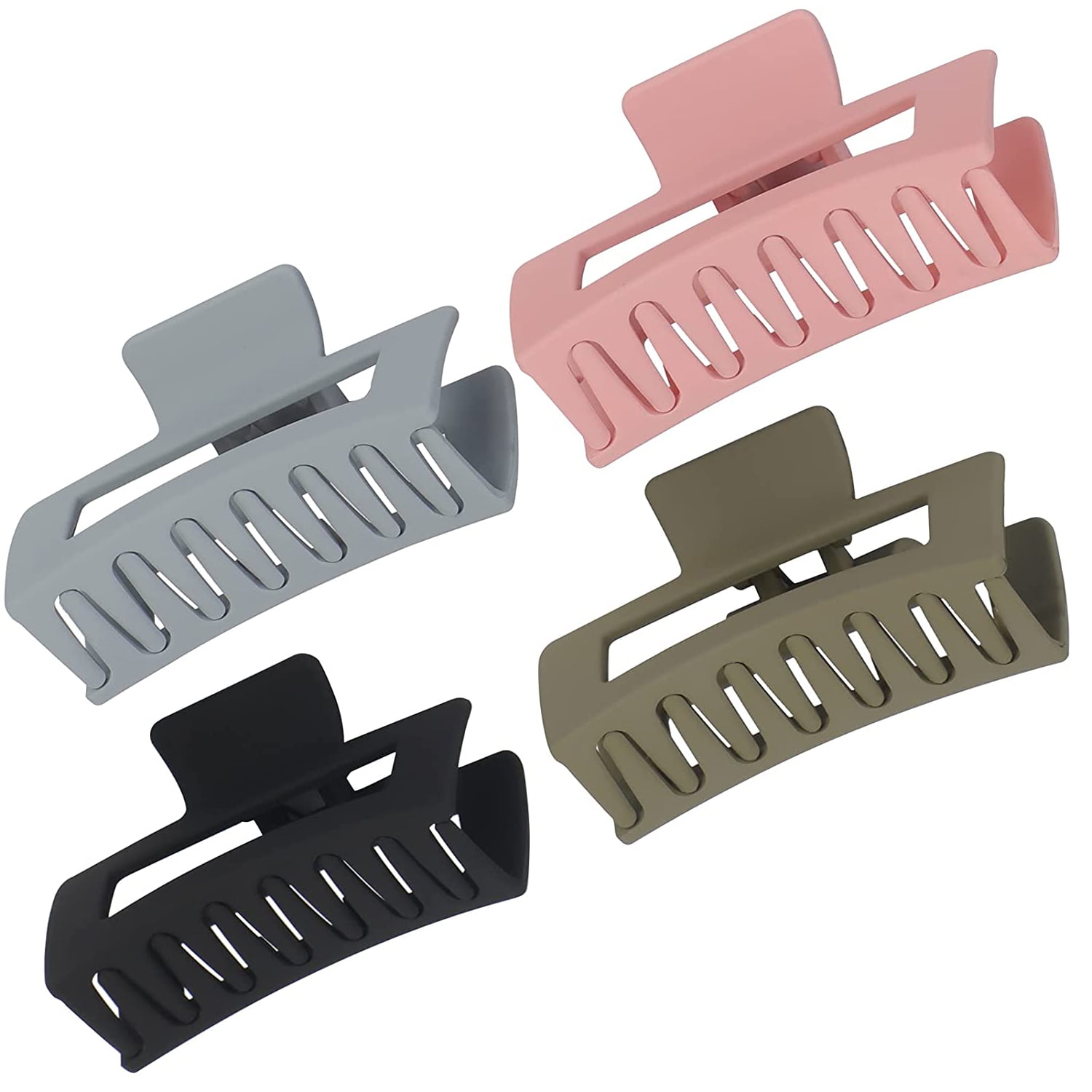 ARMODORRA 4 PCS Hair Claw Clips for Women, 3.5 Inch Matte Big Claw ...
