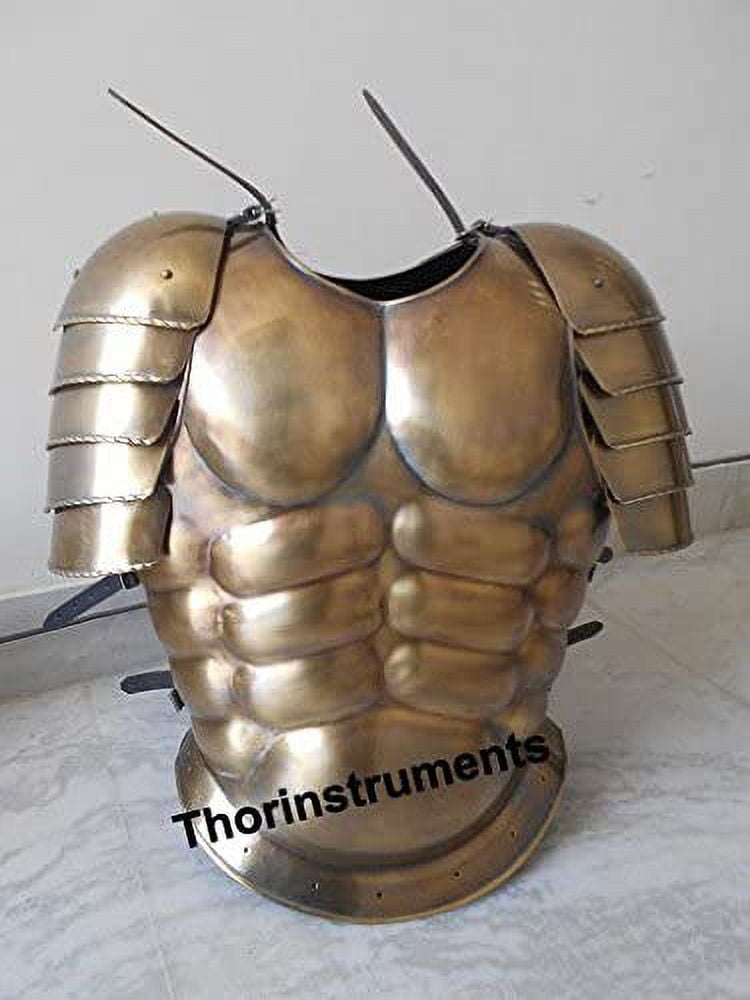 ARMOR CHEST ROMAN COSTUME W/SHOULDERS & BRASS ANTIQUE FINISH SPARTAN ...