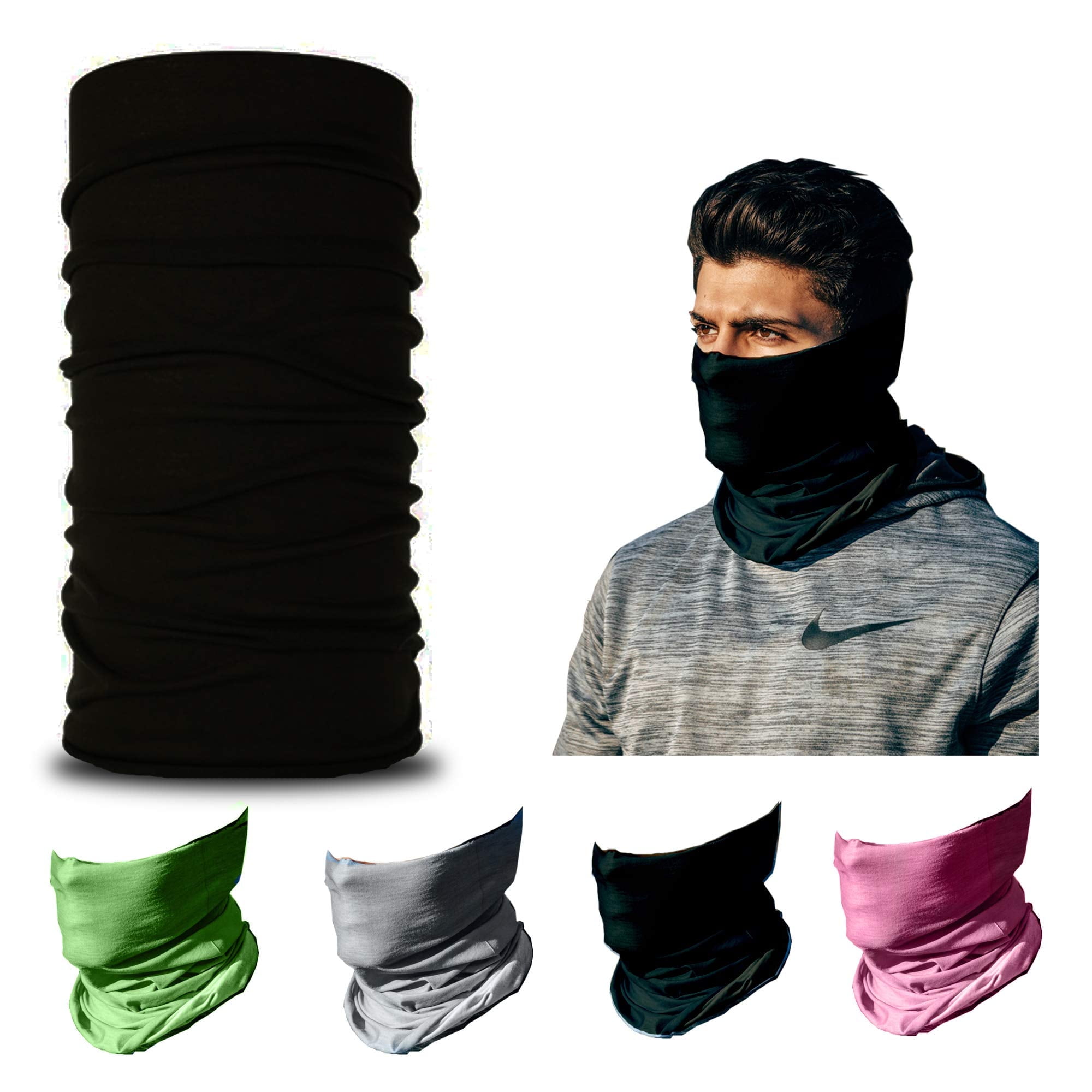 ARMORAY Neck Gaiter Face Mask - 4 Pack Reusable & Washable Cloth Face ...