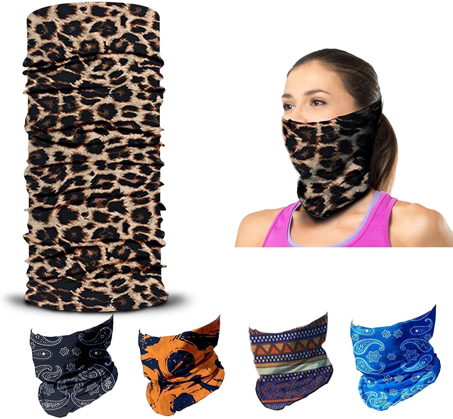 ARMORAY Neck Gaiter & Head Wrap - 12-in-1 Multifunctional Bandana ...