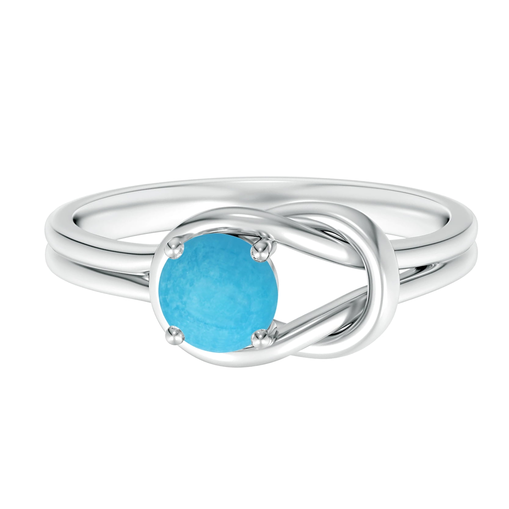 ARMOURA JEWELS Round Shape Blue Turquoise Stackable Ring 925 Sterling ...