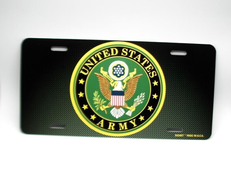 ARMY METAL CAR LICENSE PLATE AUTO TAG, U.S. ARMY LOGO LICENSE PLATE ...