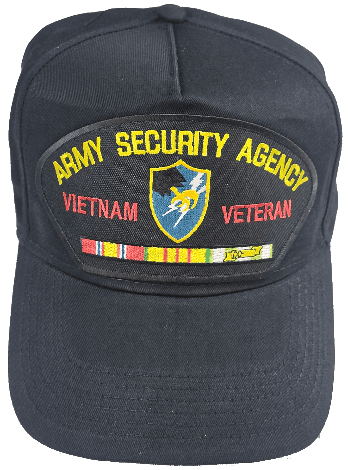 ARMY SECURITY AGENCY ASA VIETNAM VETERAN W/ CAMPAIGN RIBBONS HAT SEMPER ...