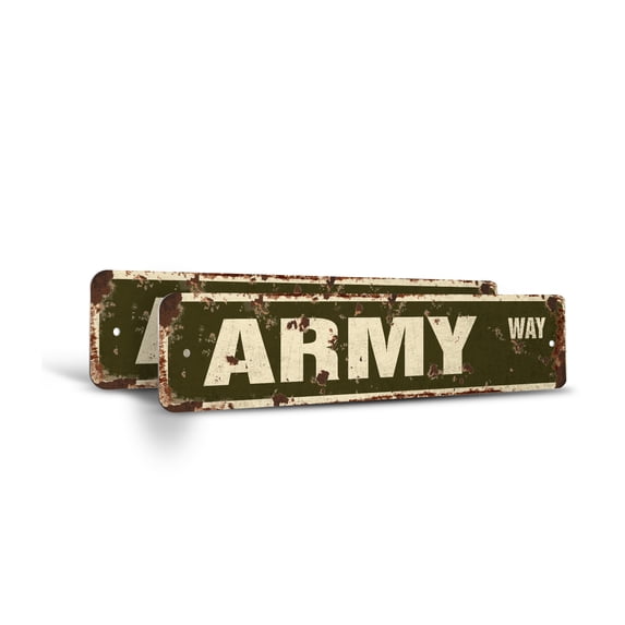ARMY Vintage Style Rustic Street Sign – (2 Pack) New Signs Military ...