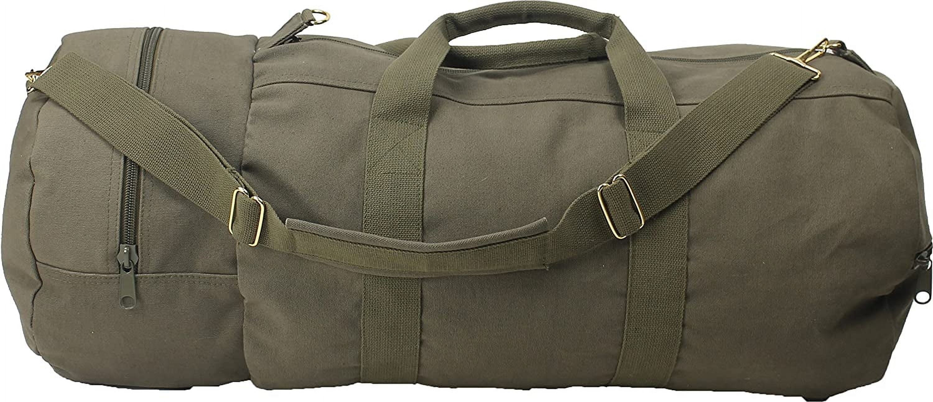 ARMYU Cotton Canvas Large Shoulder Duffle Bag, Olive Drab Military Tote ...