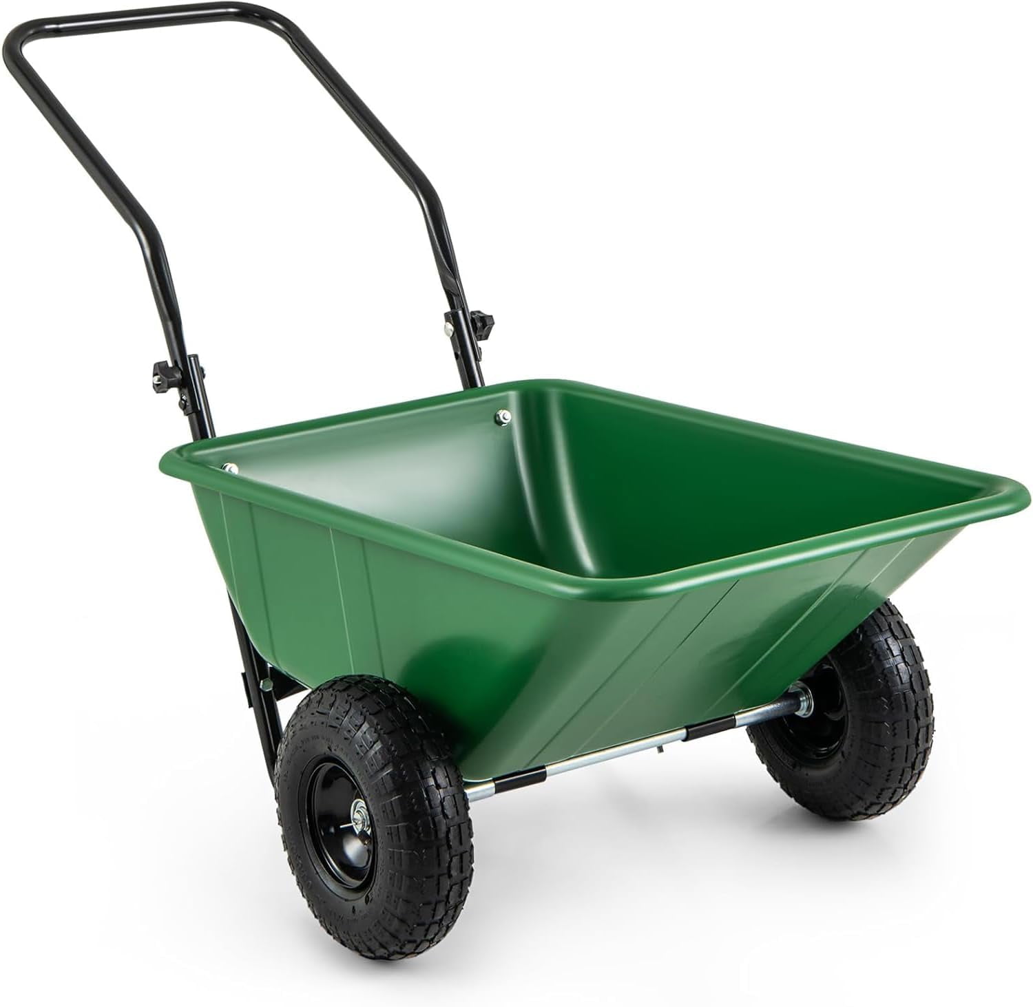 ARNOT Foldable Handle Dual-Wheel Wheelbarrow, Lightweight Home Utility ...