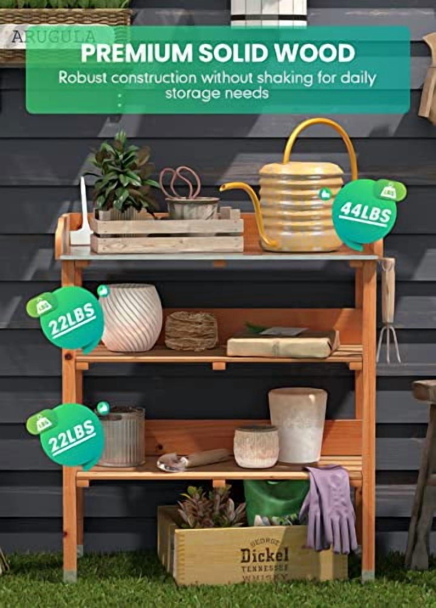 ARNOT Potting Bench,Outdoor Potting Bench Table with Sink and Storage ...