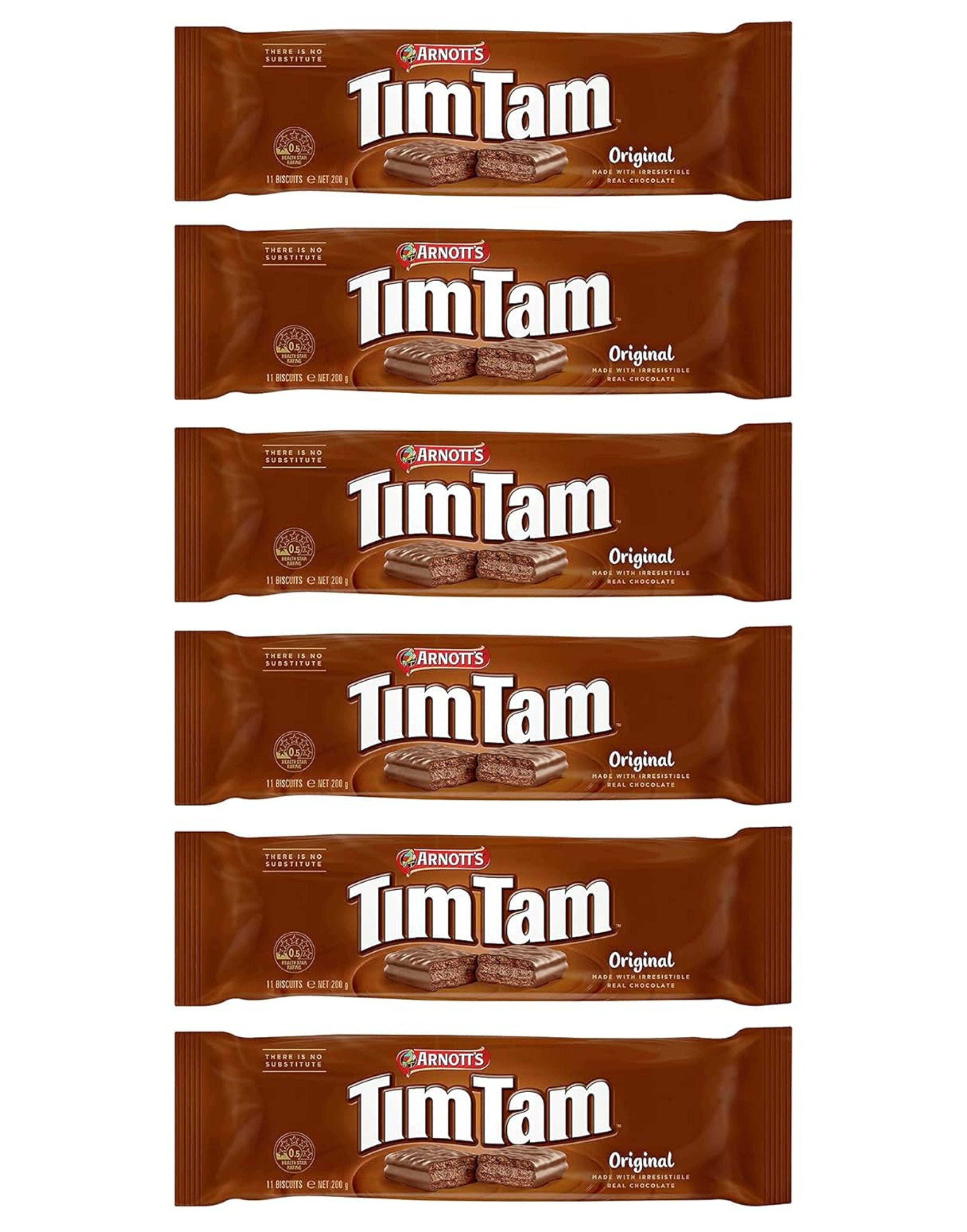 ARNOTT'S - Tim Tam Original (Pack Of 6 x 200g EA) Australian Chocolate ...